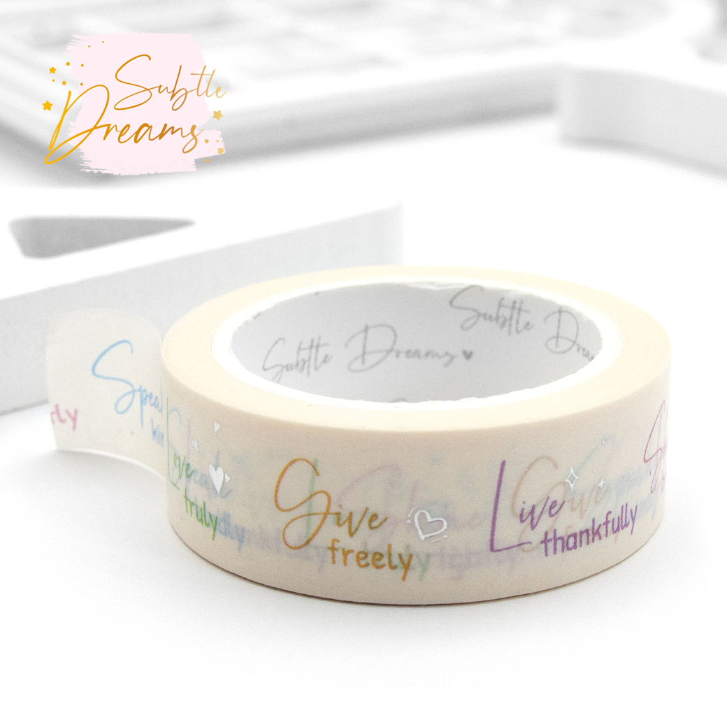 Daily affirmations washi – Subtle Dreams Co