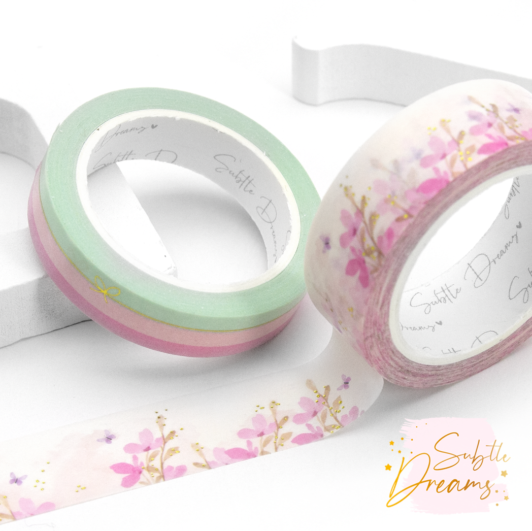 Belladonna floral washi, watercolor – Subtle Dreams Co