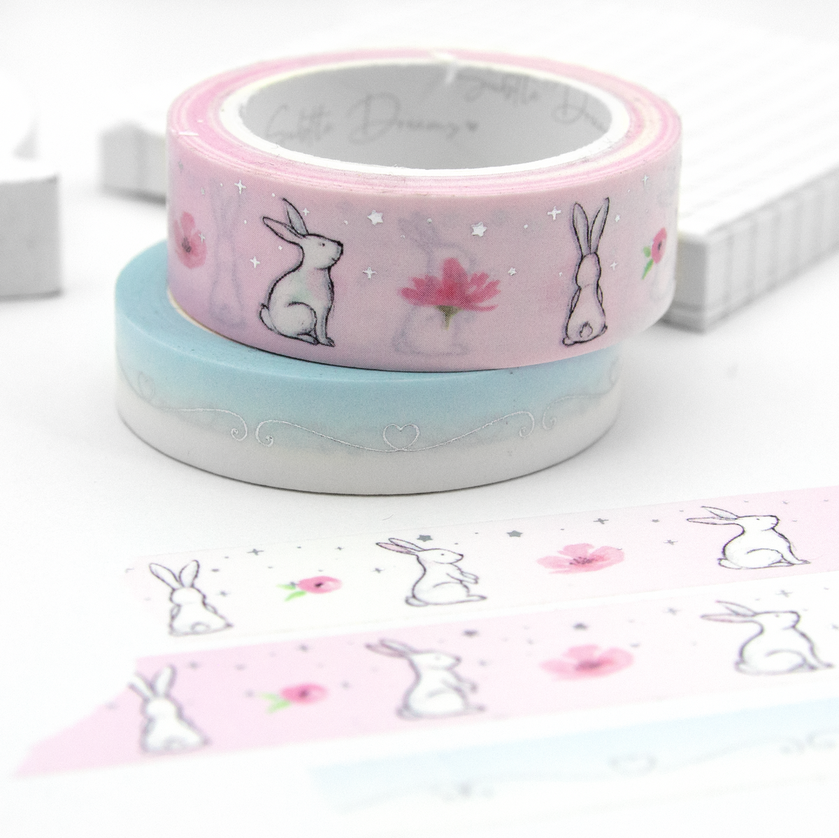 Some bunny loves me washi, hand painted – Subtle Dreams Co