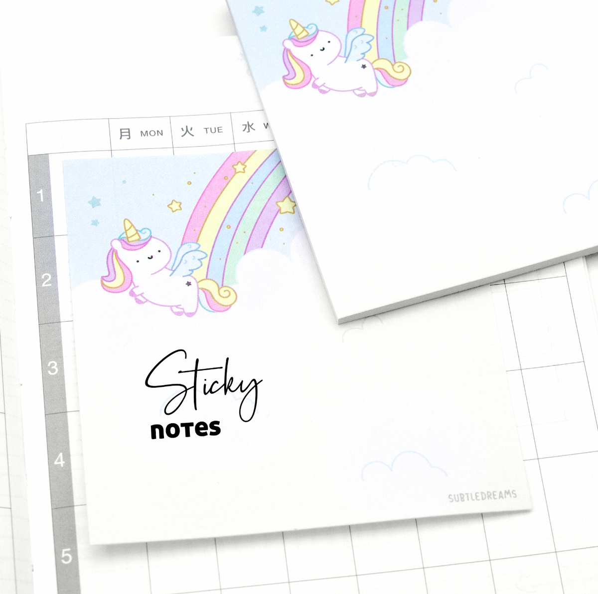 Magical unicorn sticky notes – Subtle Dreams Co