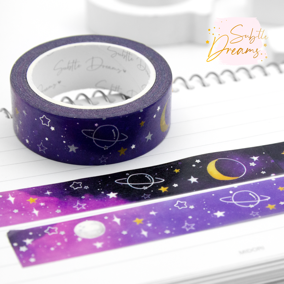 Outta this world, space washi, hand painted – Subtle Dreams Co