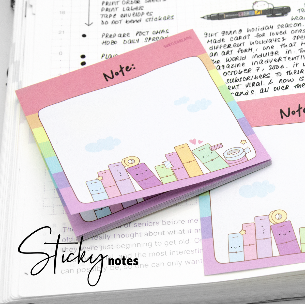 Rainbow planner stack sticky notes – Subtle Dreams Co