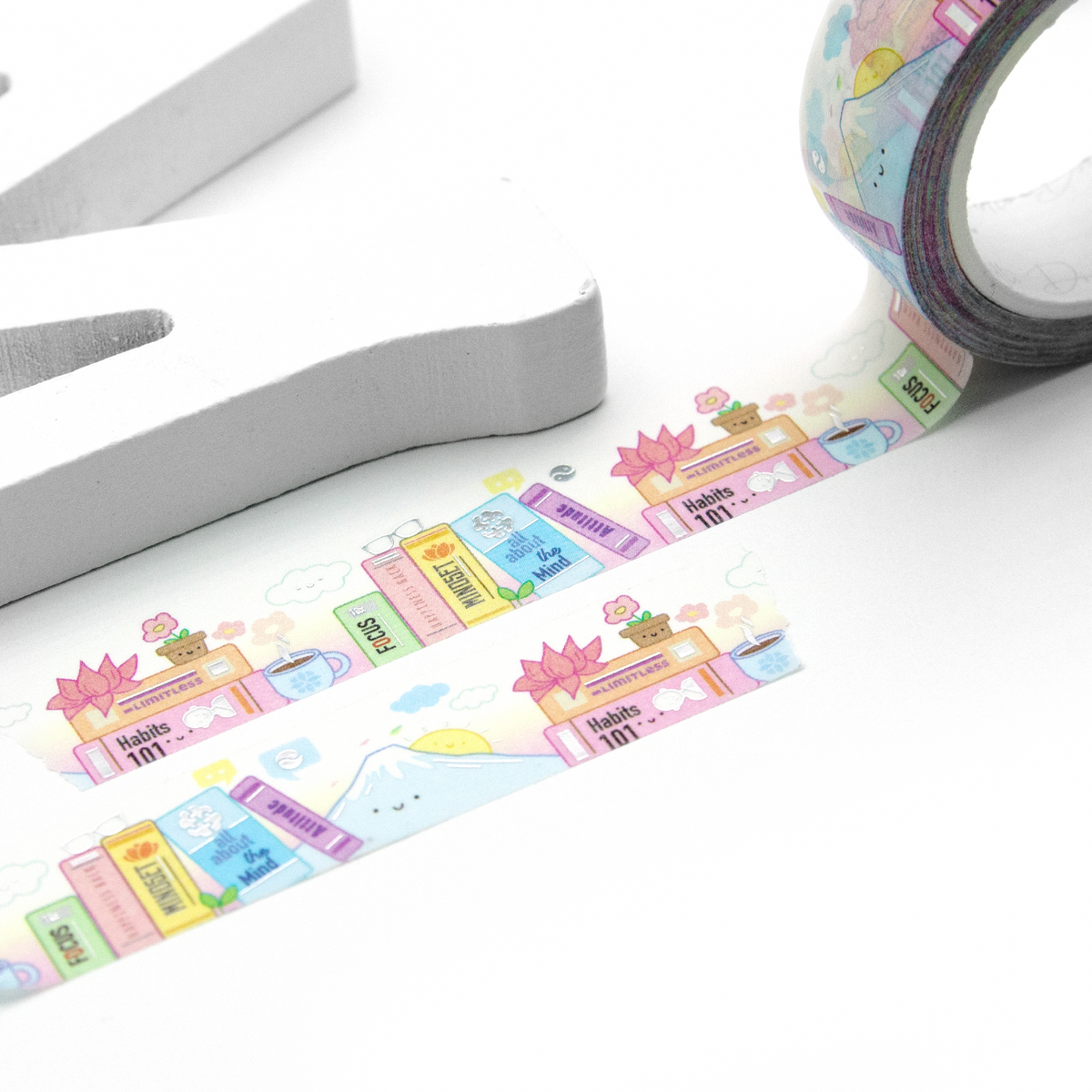 Self help, personal development book genre washi Vol.5, bookshelf ...