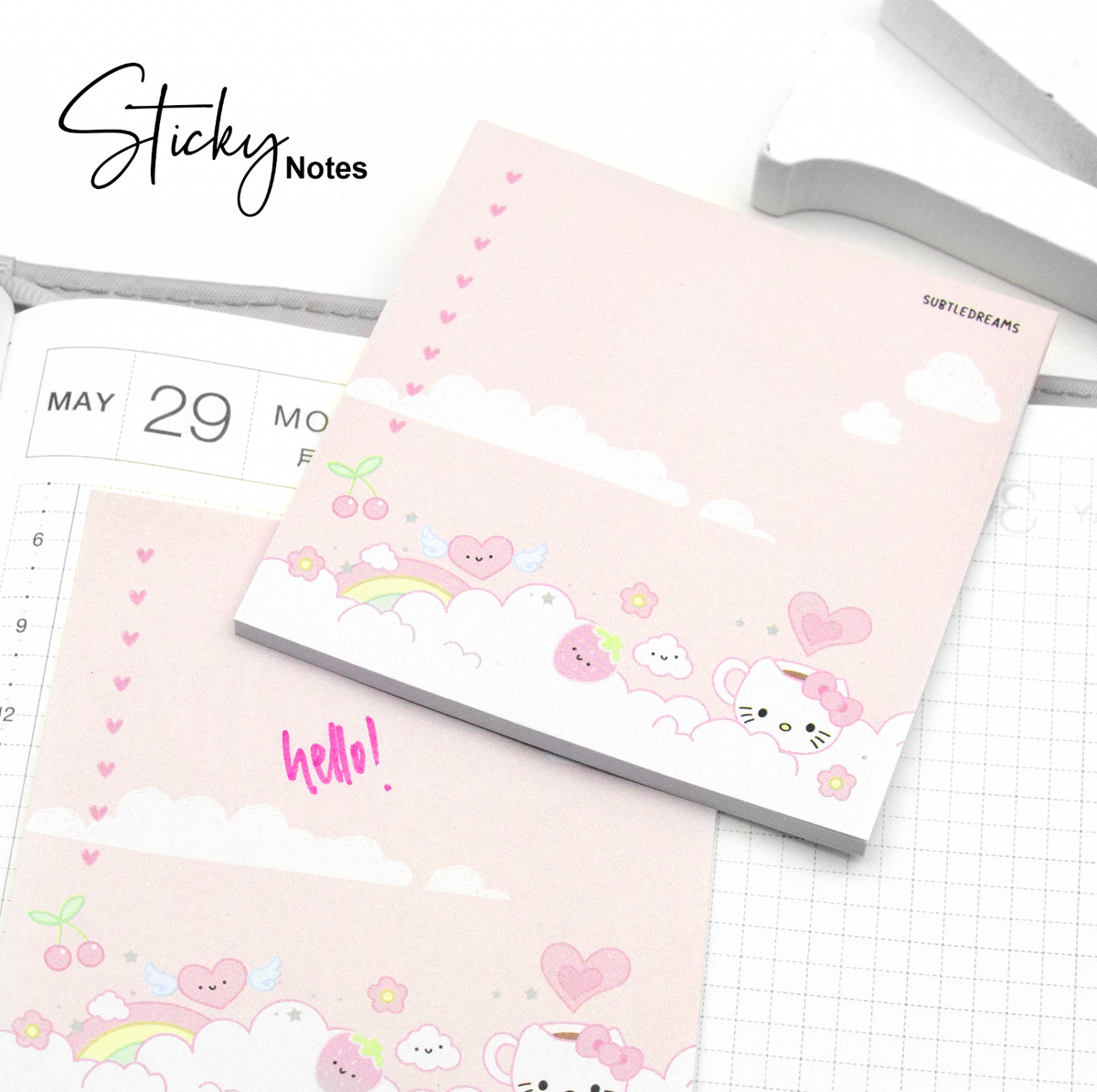 Never lose your sparkle, kitty sticky notes – Subtle Dreams Co