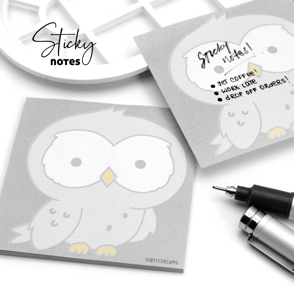 Adopt a hedwig for the journey home, sticky notes – Subtle Dreams Co